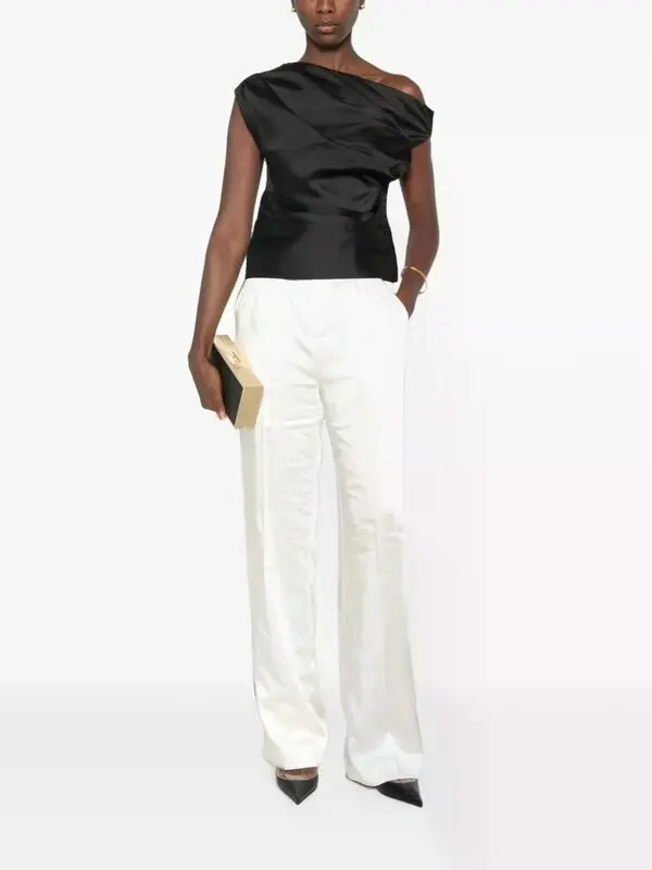 SELF-PORTRAIT Asymmetric-neck Draped Top