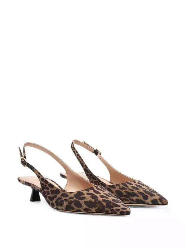 STUART WEITZMAN Sculpt Leopard-print Slingback Pumps
