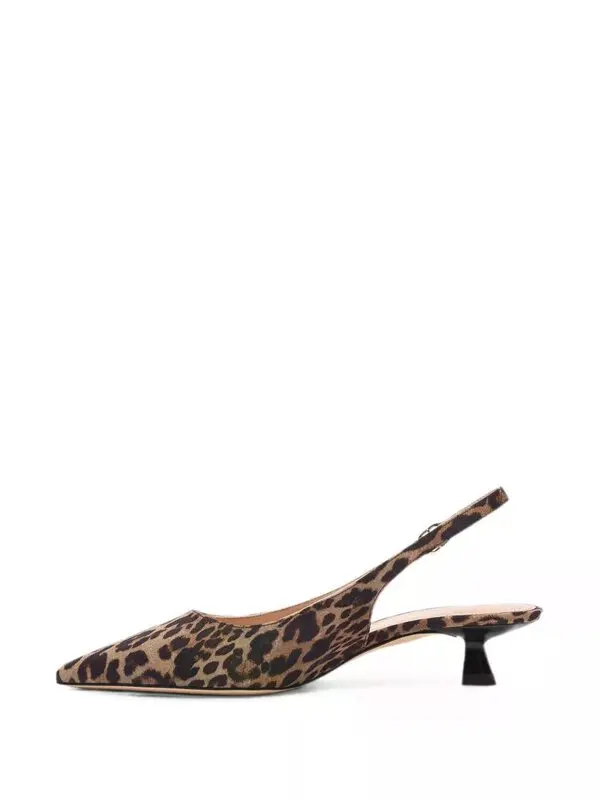 STUART WEITZMAN Sculpt Leopard-print Slingback Pumps
