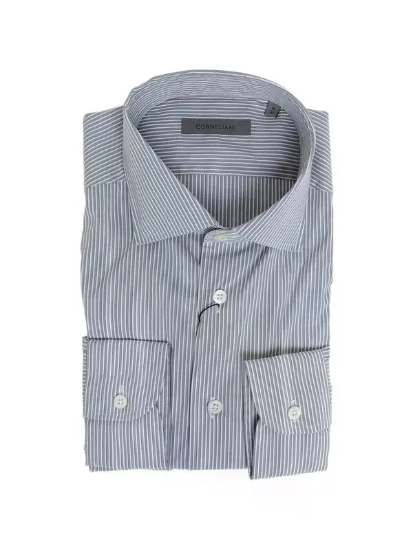 Corneliani Striped French-collar Shirt