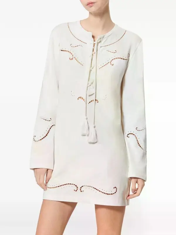 MARANT ETOILE Elka Broderie Anglaise Mini Dress - White