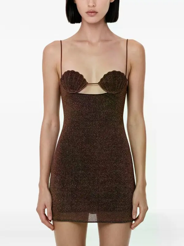 Oseree Lumière Mini Dress - Brown