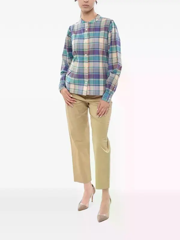 Woolrich Plaid Mandarin Collar Shirt