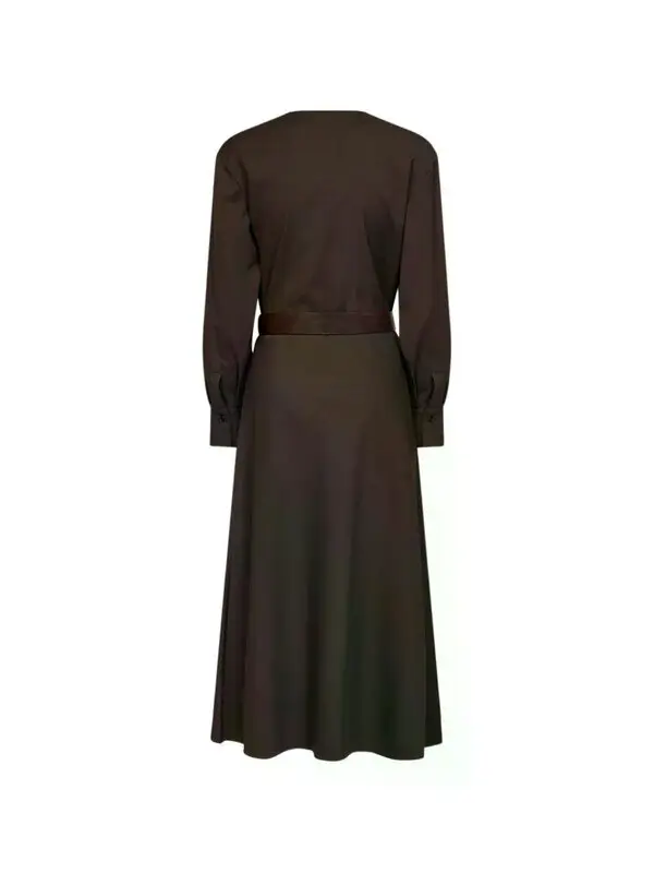 Brunello Cucinelli Monili-embellished Belted Midi Dress - Brown