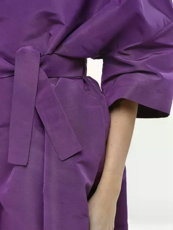 SUPER BLOND Belted Silk-organza Midi Dress - Purple