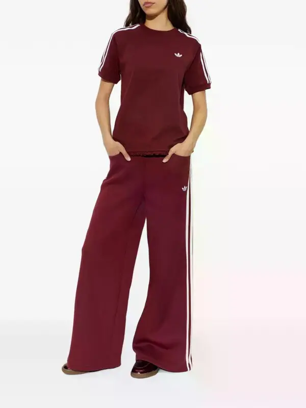 Adidas Ruffle-trim Side-stripe Track Pants