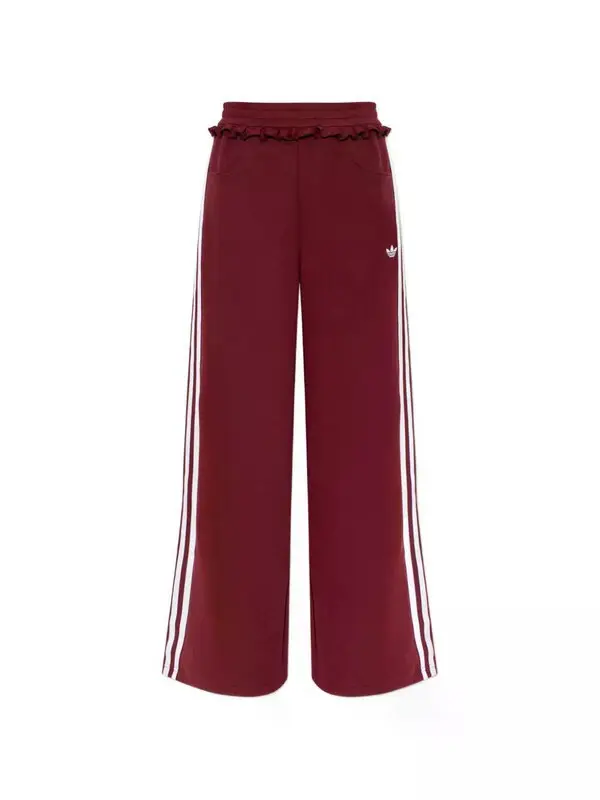 Adidas Ruffle-trim Side-stripe Track Pants