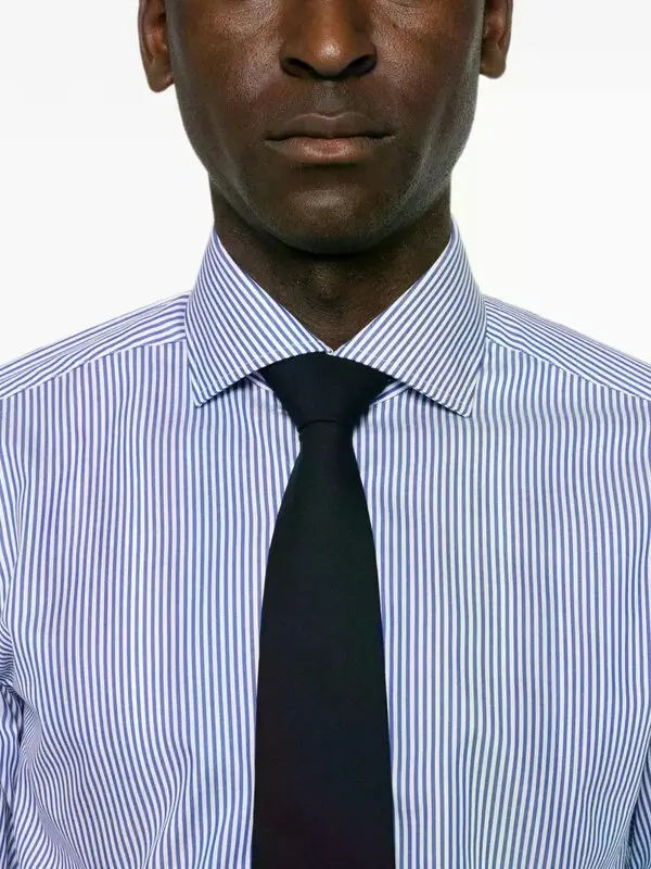 BARBA NAPOLI Striped-pattern Spread-collar Shirt