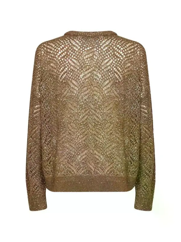 Brunello Cucinelli Sequin-embellished Openwork-knit Sweater