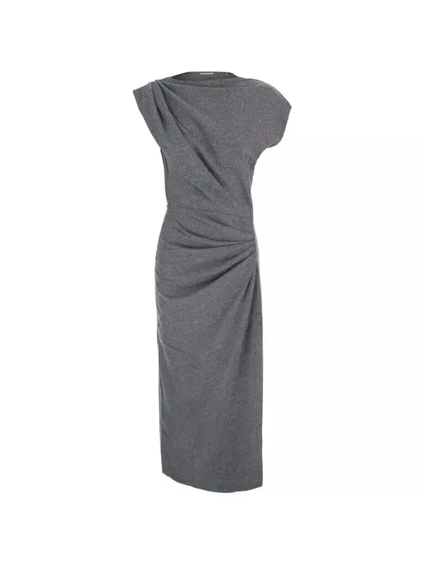 MARANT ETOILE Naerys Draped Midi Dress - Grey
