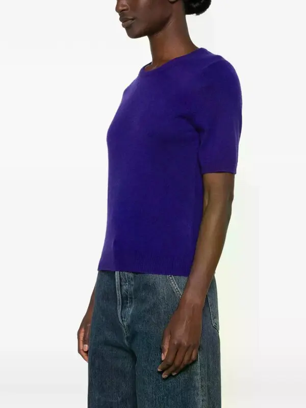 Eric Bompard Short-sleeved Cashmere Crew Neck Top
