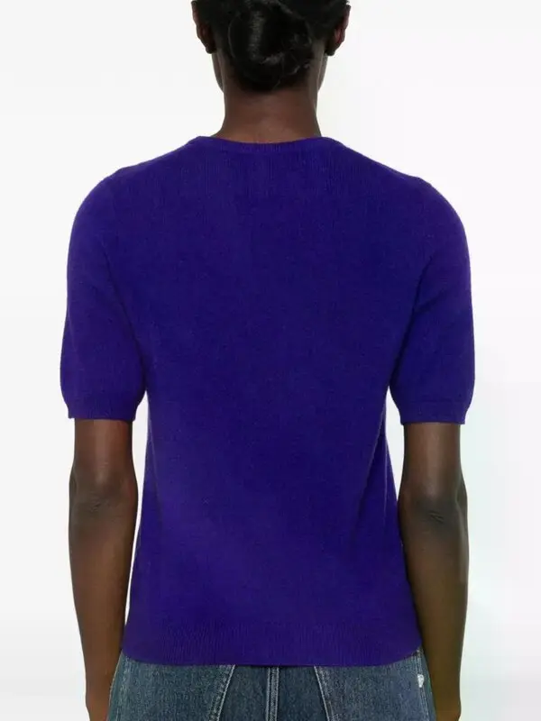 Eric Bompard Short-sleeved Cashmere Crew Neck Top