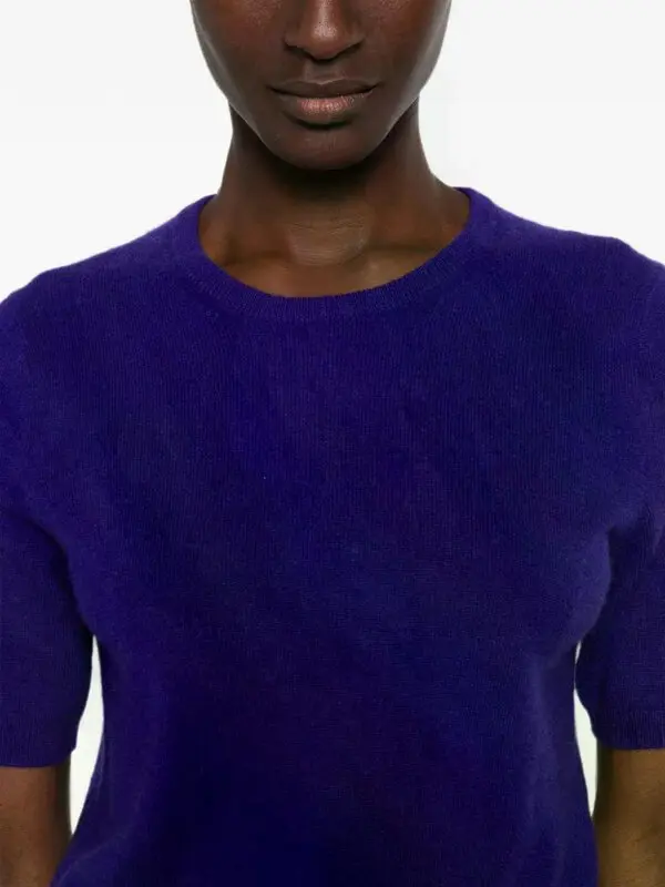 Eric Bompard Short-sleeved Cashmere Crew Neck Top