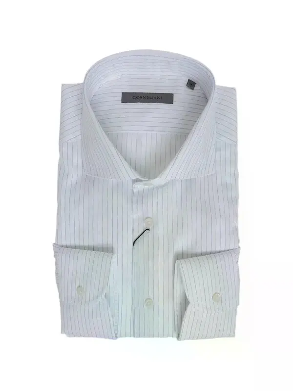 Corneliani Striped French-collar Shirt