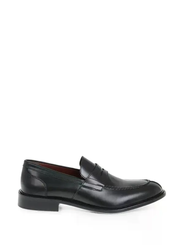 Corneliani Penny-slot Leather Loafers - Black