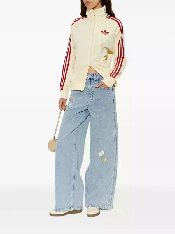 Adidas Care Bears High Rise Wide Leg Denim Pants - Blue