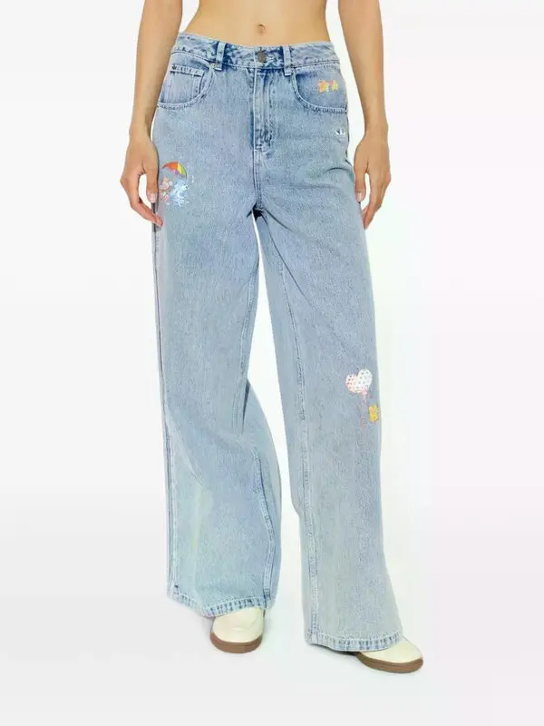 Adidas Embroidered Trefoil-logo Jeans