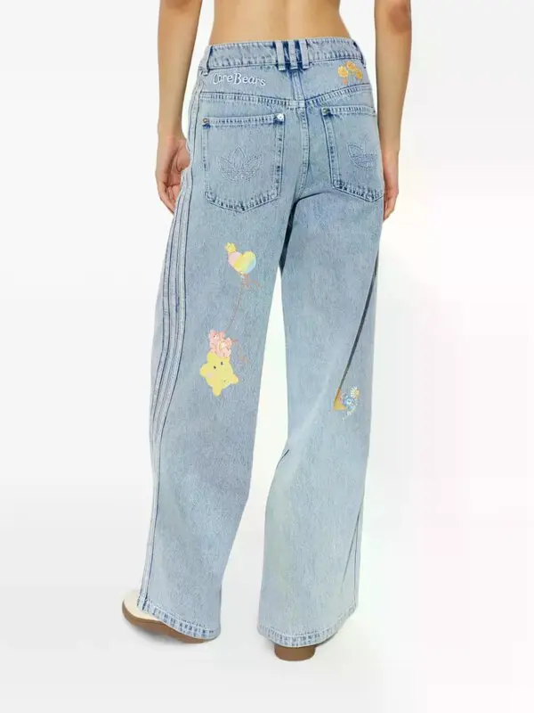 Adidas Embroidered Trefoil-logo Jeans