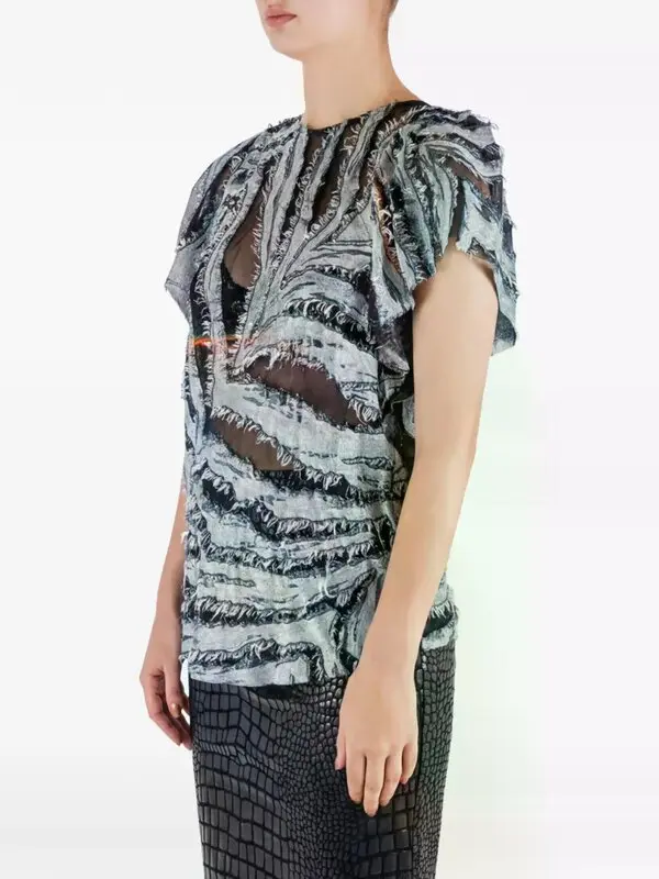 IRO PARIS Striped Short-sleeve Blouse