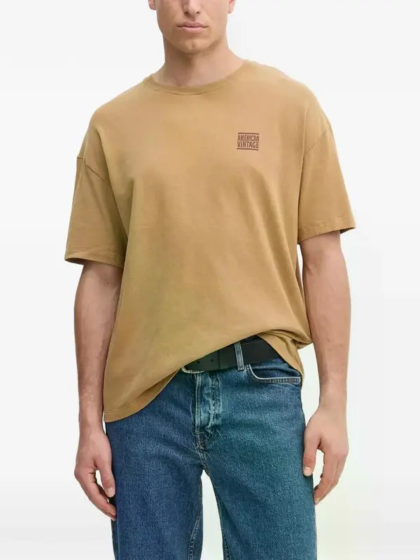 American Vintage Logo-print Drop-shoulder T-shirt