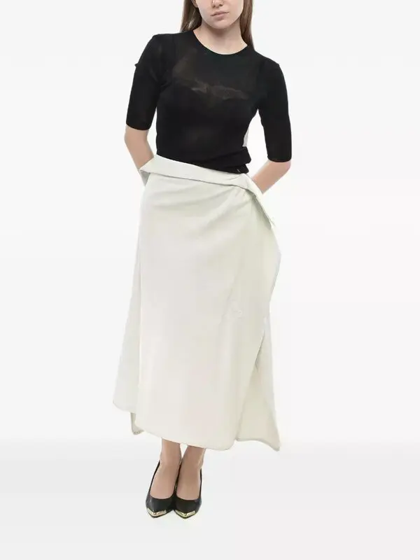 Yohji Yamamoto Asymmetric Jersey Midi Skirt