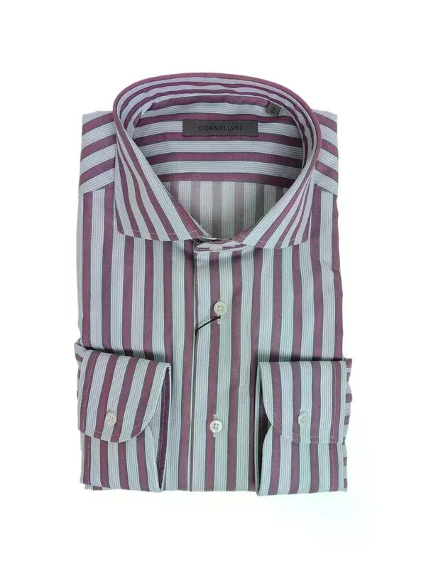 Corneliani Striped French-collar Shirt