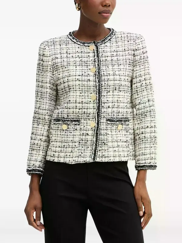 Luisa Spagnoli Vibio Tweed Button-up Jacket - Neutrals
