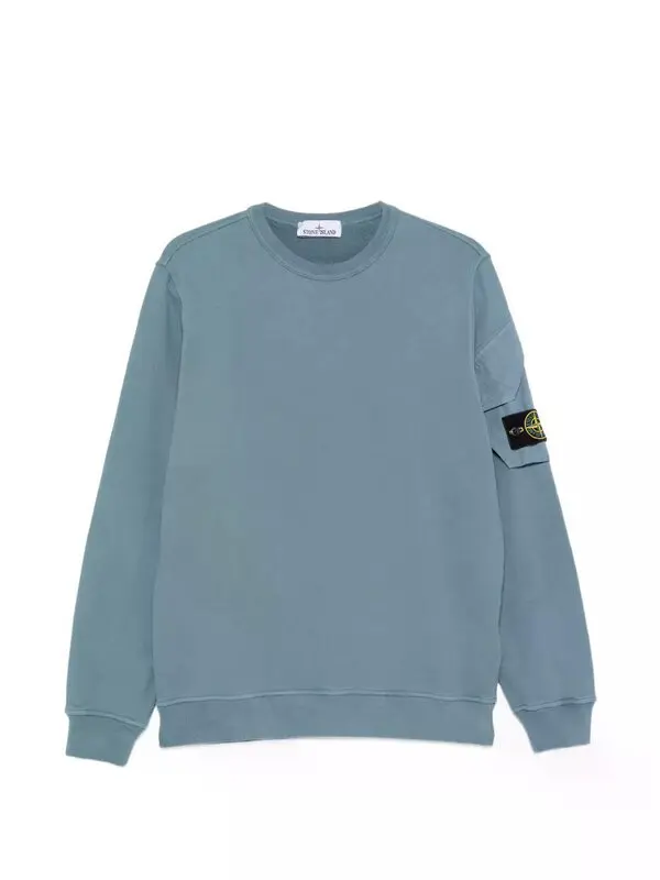 Stone Island Logo-patch Sleeve-pocket Sweatshirt - Blue