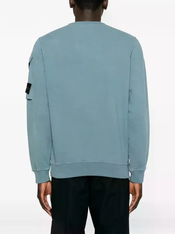 Stone Island Logo-patch Sleeve-pocket Sweatshirt - Blue