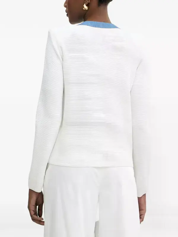 Luisa Spagnoli Denim-trimmed Button-up Cardigan