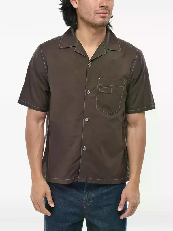 BERNER KUHL Contrast-stitch Short-sleeve Shirt - Brown