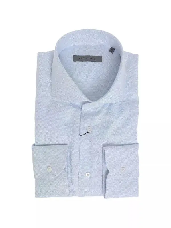 Corneliani Wave-pattern French-collar Shirt