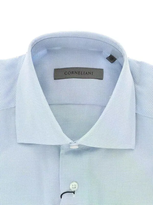 Corneliani Mini-check French-collar Shirt