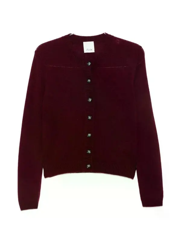 ALLUDE Button-up Ribbed-trim Cardigan