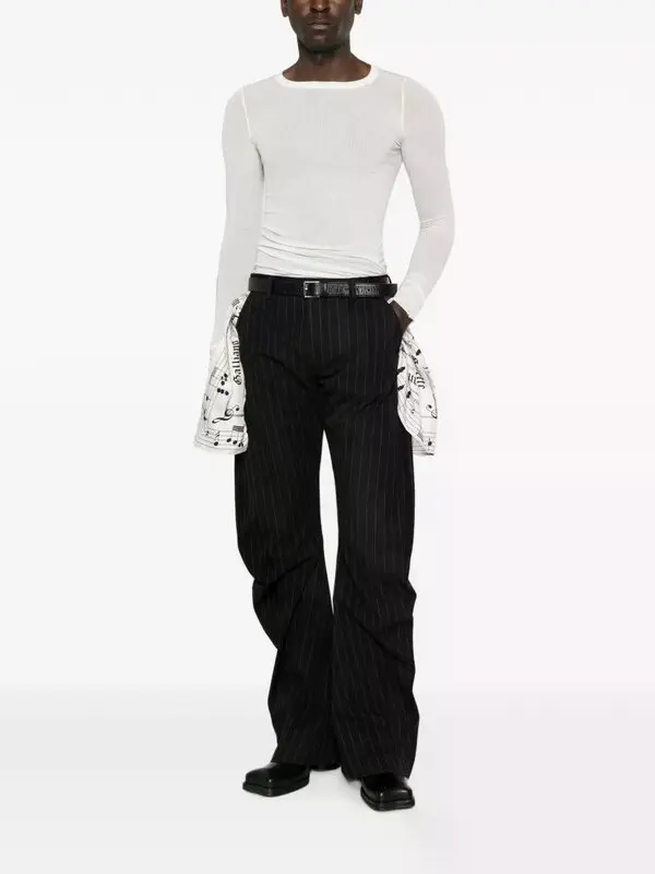 John Galliano 2000s Pinstripe Trousers With Scarf Detail