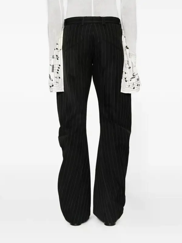 John Galliano 2000s Pinstripe Trousers With Scarf Detail