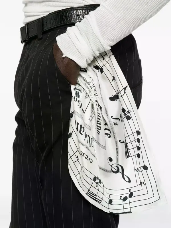 John Galliano 2000s Pinstripe Trousers With Scarf Detail