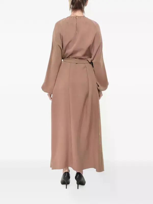 SUPER BLOND Midi Belted Silk Dress