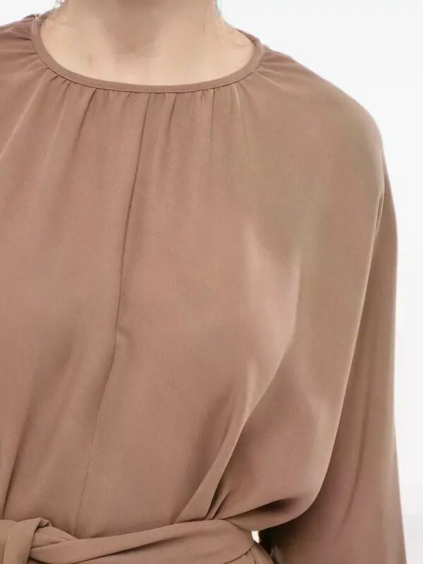 SUPER BLOND Midi Belted Silk Dress