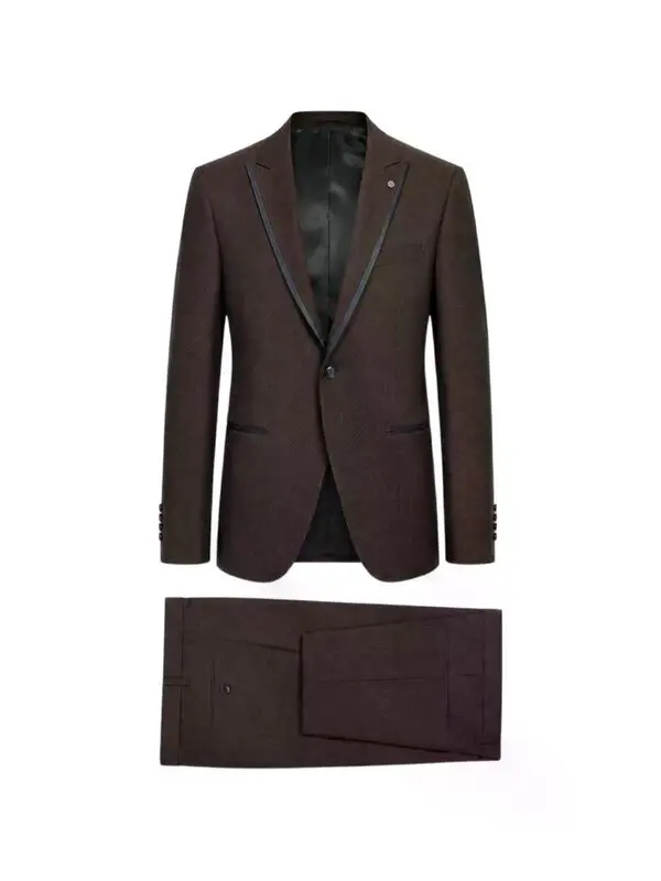 LUIGI BIANCHI MANTOVA Contrast-trim Notch-lapel Suit