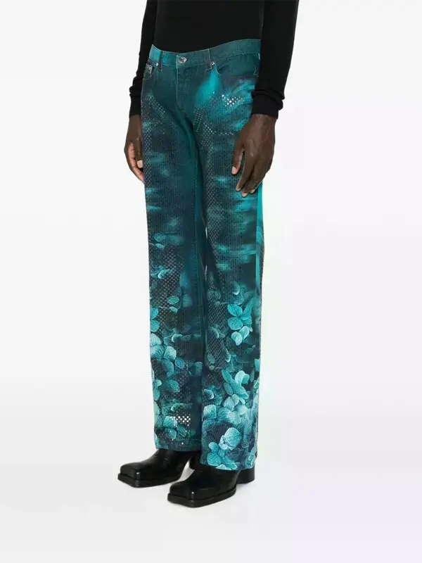 Roberto Cavalli 2000s Floral Print Jeans