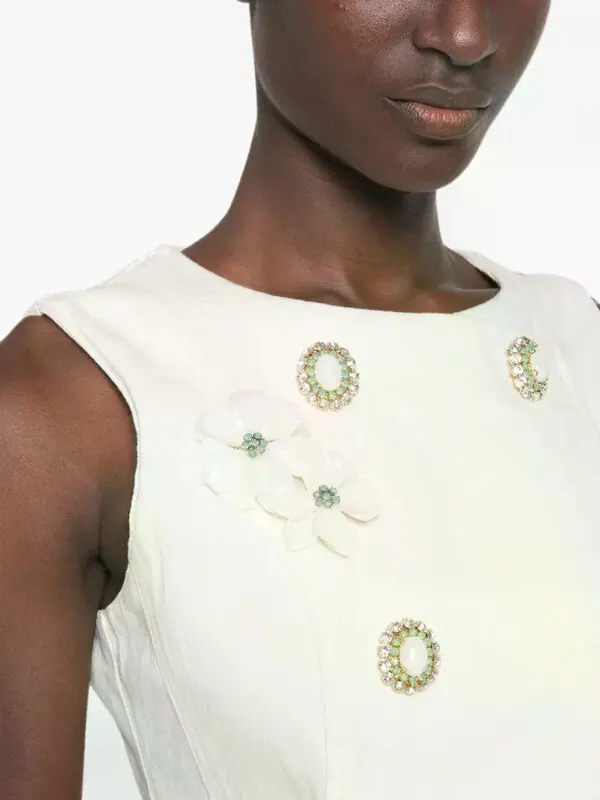 SELF-PORTRAIT Floral Appliqué Mini Dress