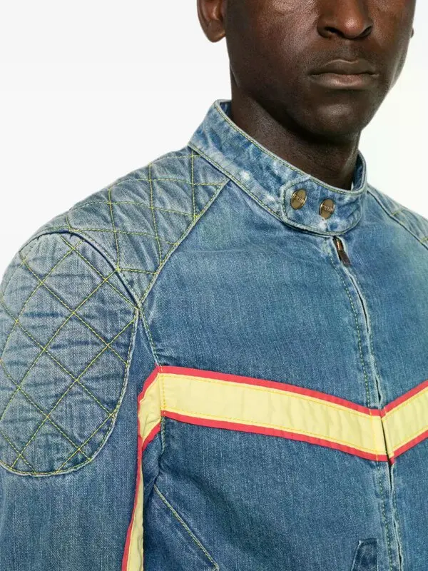 Moschino 2000s Panelled Quilted-shoulder Denim Jacket