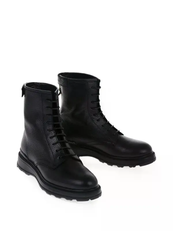 Woolrich Hammered-leather Lace-up Boots - Black