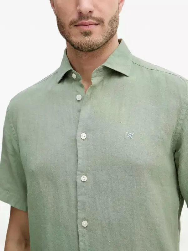 HACKETT LONDON Short-sleeve Logo-embroidered Shirt