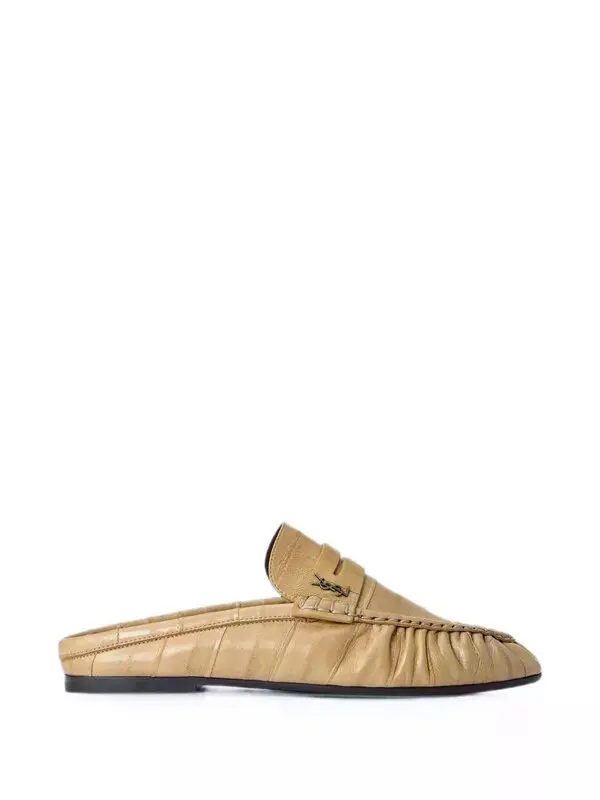 Saint Laurent Le Loafer Mules In Hagfish - Neutrals