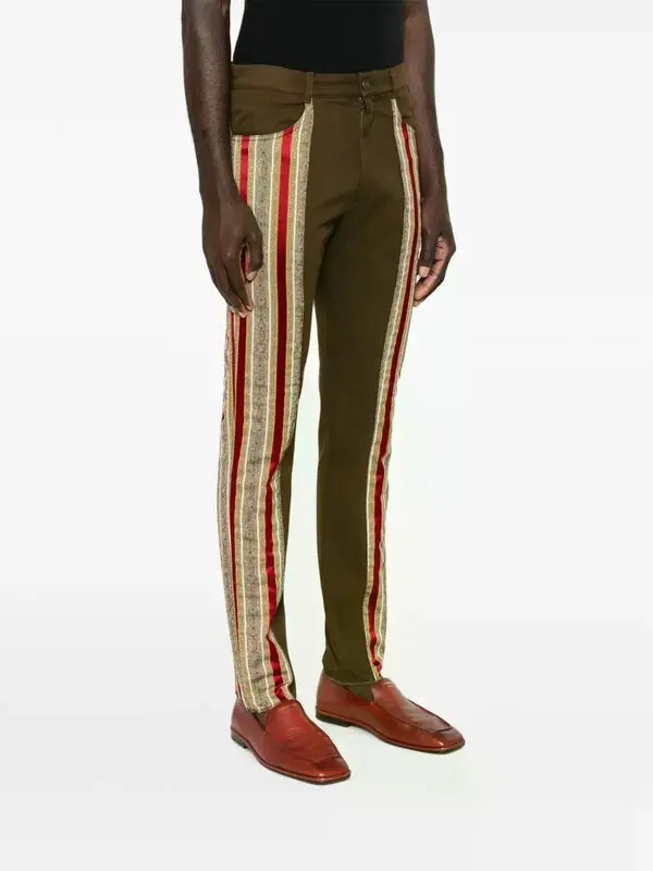 ROMEO GIGLI 1990s Striped-panel Trousers