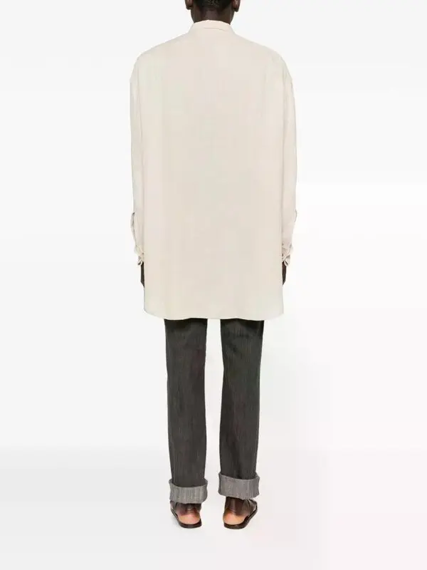 Gianfranco Ferre 1990s Embroidered Linen Shirt
