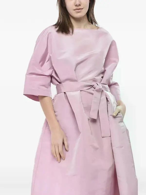 SUPER BLOND Midi Belted Silk-organza Kaftan - Pink