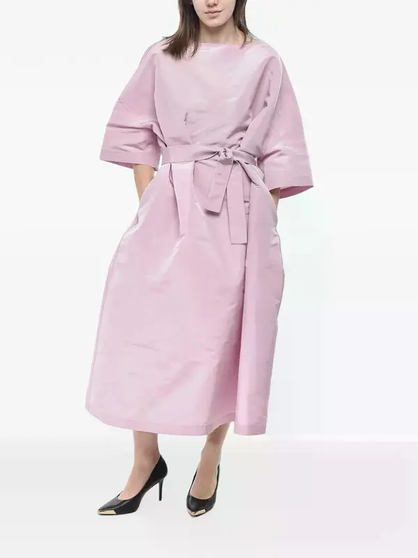 SUPER BLOND Midi Belted Silk-organza Kaftan